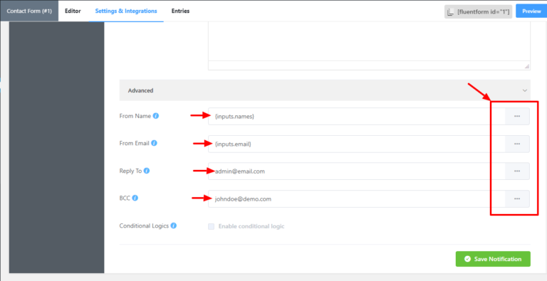 Send Users Email Notification with WP Fluent Form WordPress Plugin