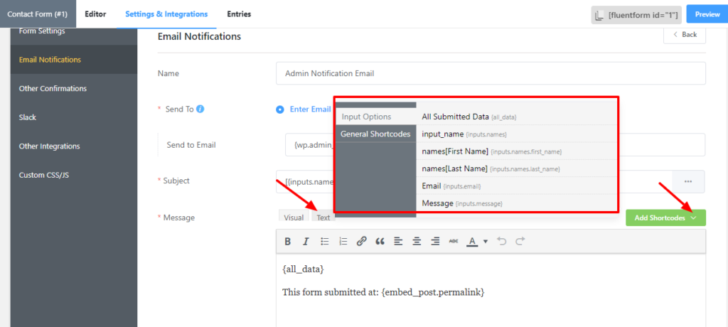 Setting Up Email Notifications In Wp Fluent Form Wordpress Plugin