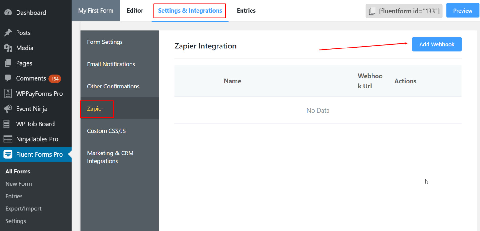 Zapier Integration With Wp Fluent Form