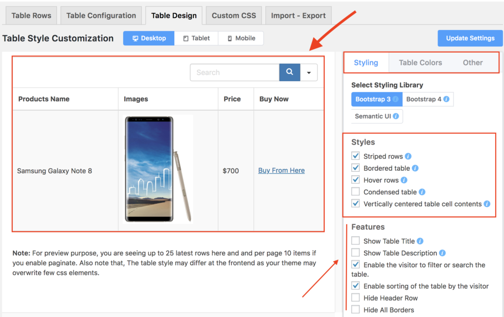 Develop Product Table Using Ninja Tables WordPress Plugin