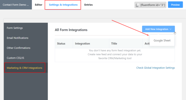 Google Sheets Integration with WP Fluent Forms - WP Manage Ninja