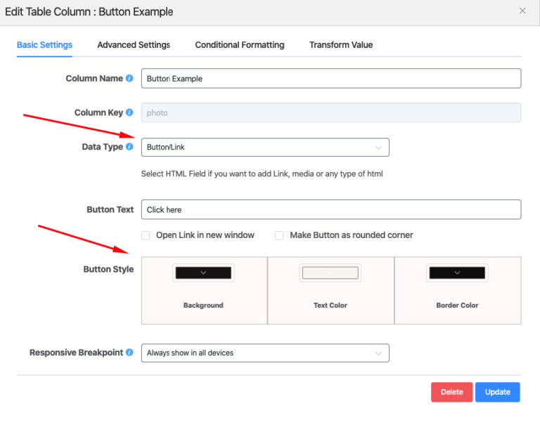 Configuring Data Types With Ninja Tables - WP Manage Ninja