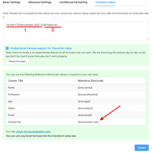 Value Transformation - WP Manage Ninja