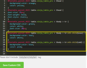 Styling A Table With CSS In WordPress: Ninja Tables Custom CSS