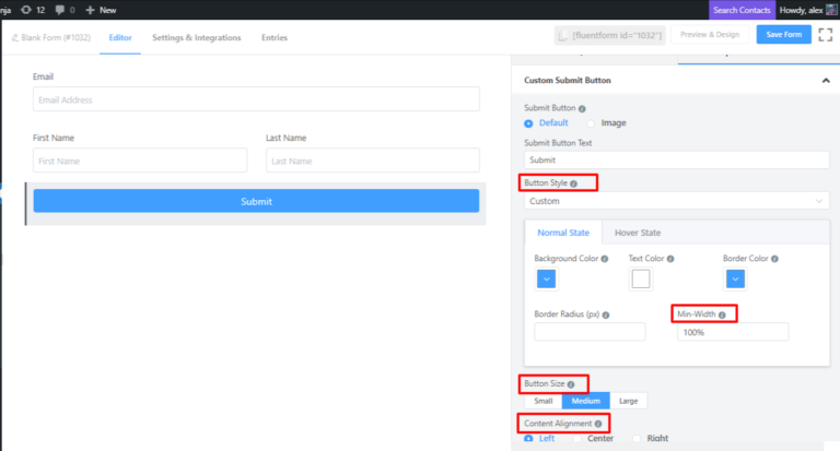 Custom Submit Button Field in Fluent Forms - WP Manage Ninja