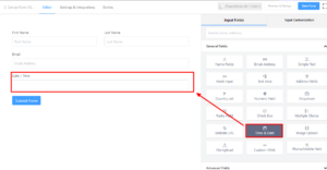 Time & Date Input Field in WP Fluent Form WordPress Plugin