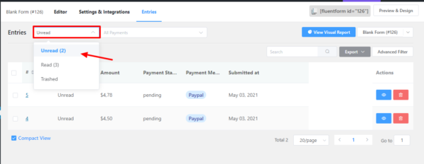 View & Manage Submitted Form Entries - WP Manage Ninja