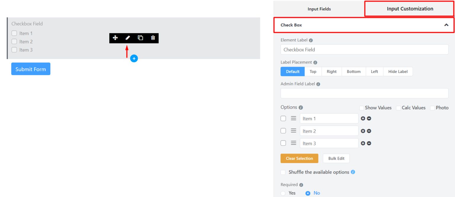 Check Box Field in WP Fluent Form WordPress Plugin