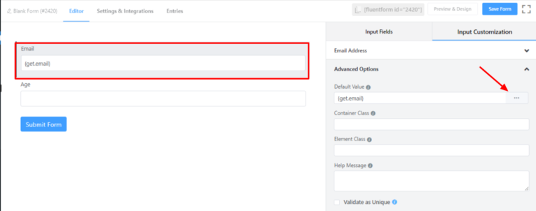 Set Default Form Value from URL Parameters - WP Manage Ninja