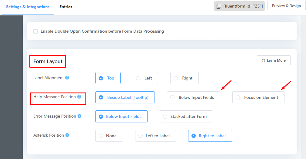 Help Message Customization In Wp Fluent Form Wordpress Plugin