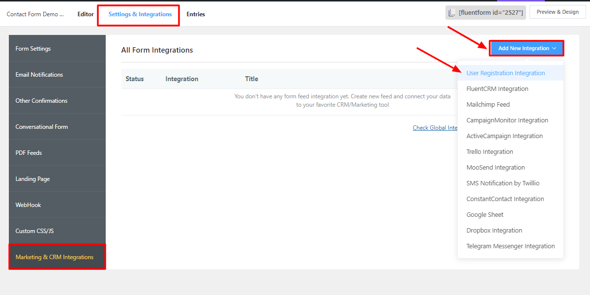 How To Create A Wordpress User Registration Form With Fluent Forms Wp Manage Ninja