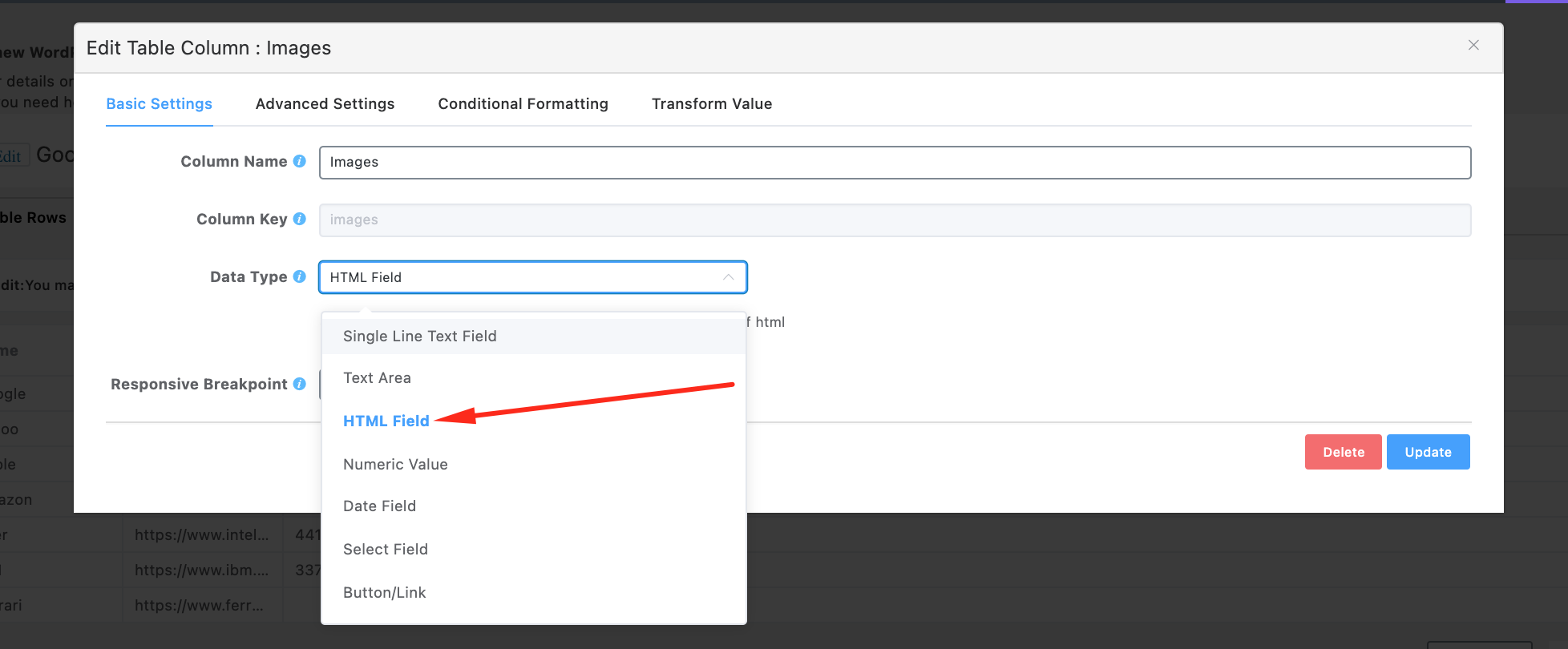 Construct Table from Google Sheets - WP Manage Ninja