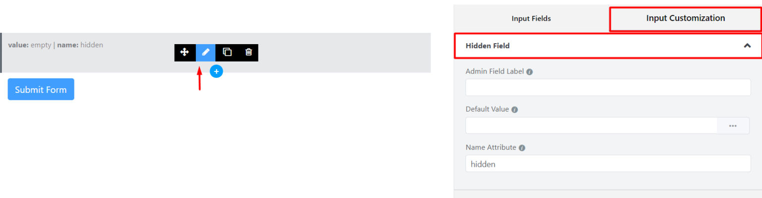 Hidden Input Field in WP Fluent Form WordPress Plugin