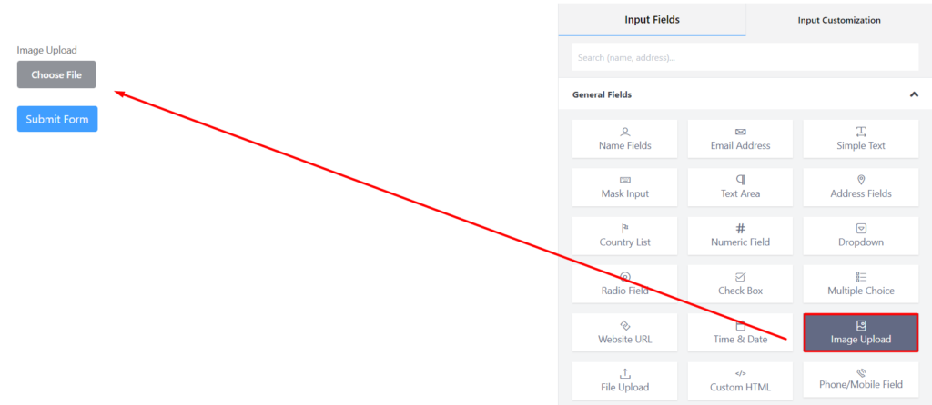 Image Upload Input Field In Wp Fluent Form Wordpress Plugin