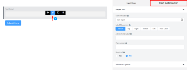 Simple Text Input Field in WP Fluent Form WordPress Plugin