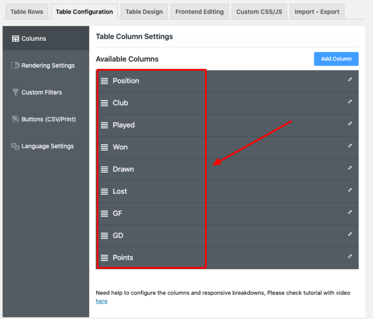 How to Create a League Points Table Using Ninja Tables