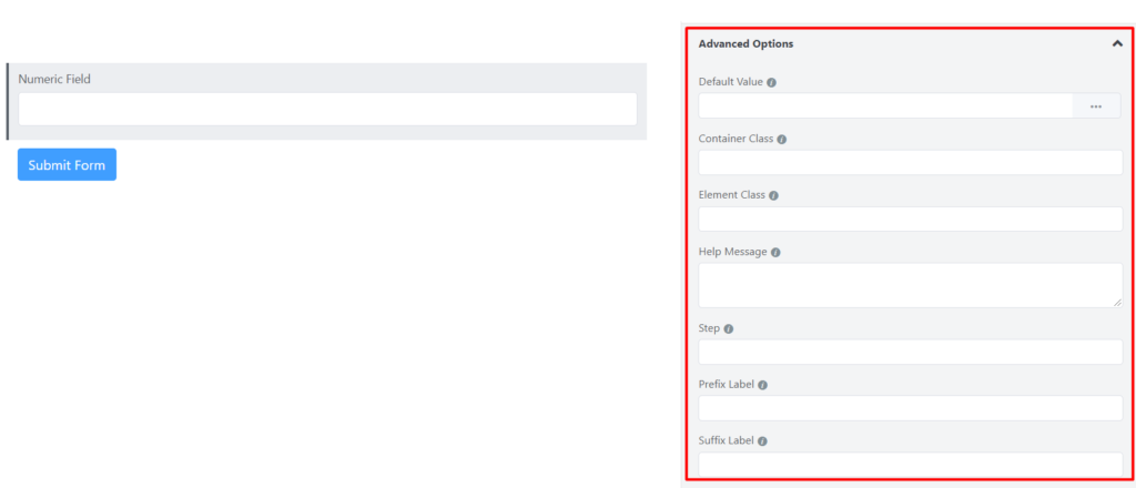 Numeric Input Field In Wp Fluent Form Wordpress Plugin