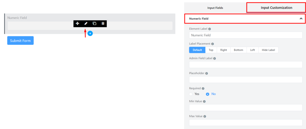 Numeric Input Field In Wp Fluent Form Wordpress Plugin