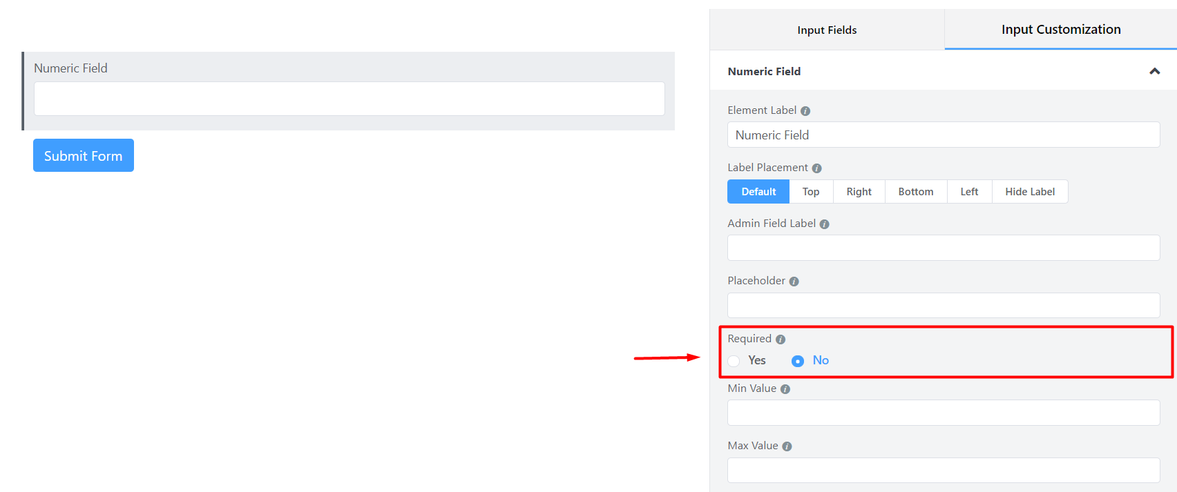 Numeric Input Field In Wp Fluent Form Wordpress Plugin