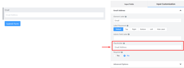 Email Address Input Field In Wp Fluent Form Wordpress Plugin