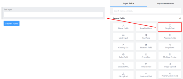 Simple Text Input Field In Wp Fluent Form Wordpress Plugin