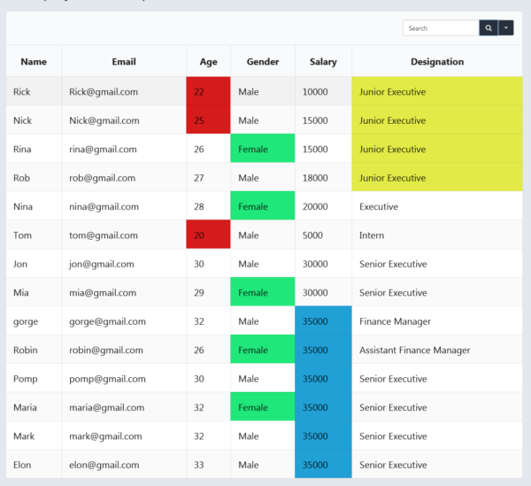 How to Automatically Highlight Table Cells Based on Input Value