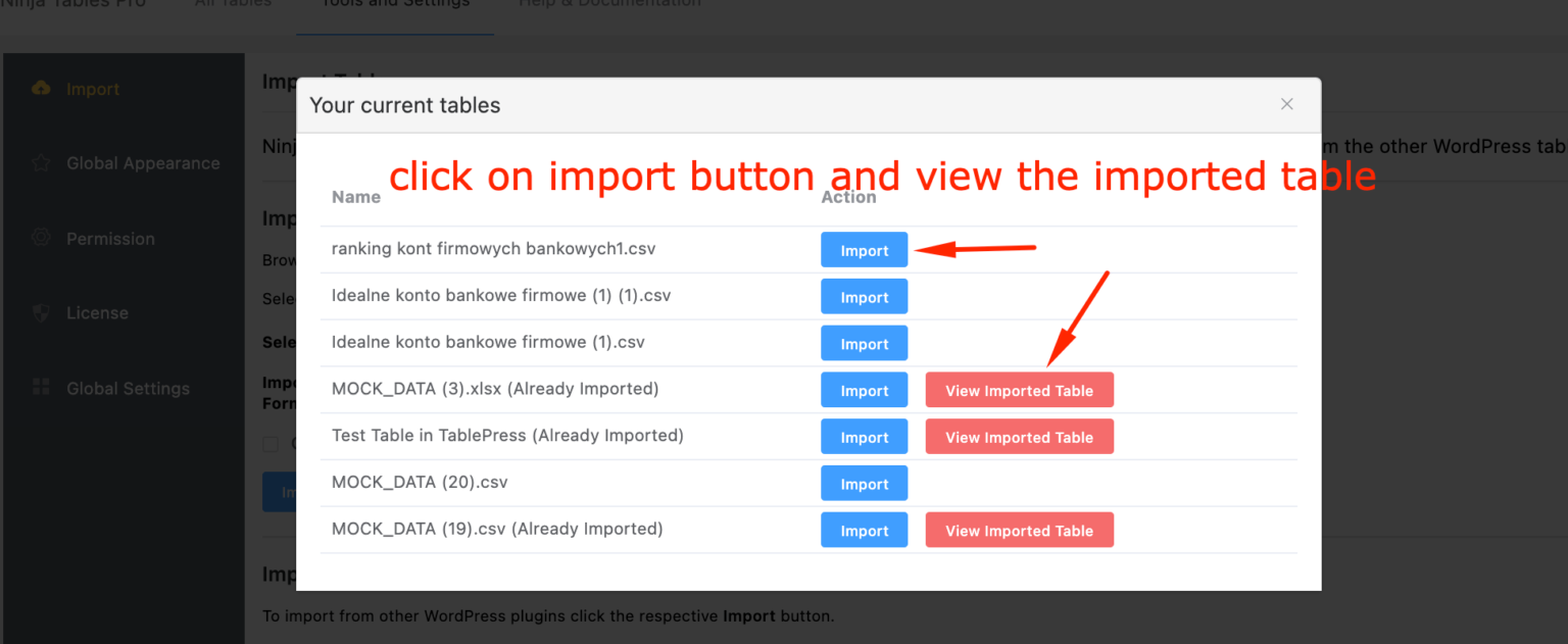 Import Table Data from Table Press WordPress Plugin