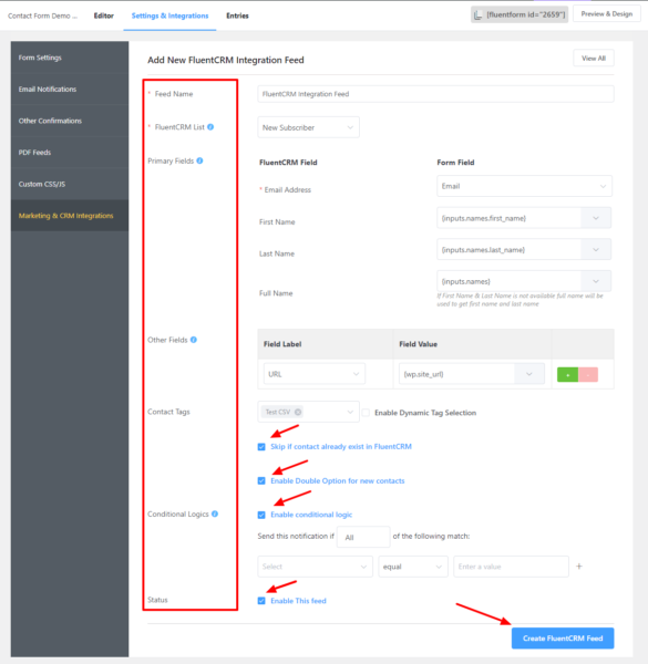 FluentCRM integration with Fluent Forms - WP Manage Ninja