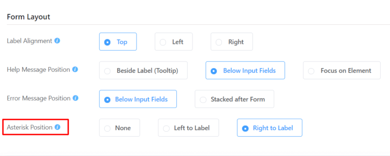 Form Layout Settings in WP Fluent Form WordPress Plugin