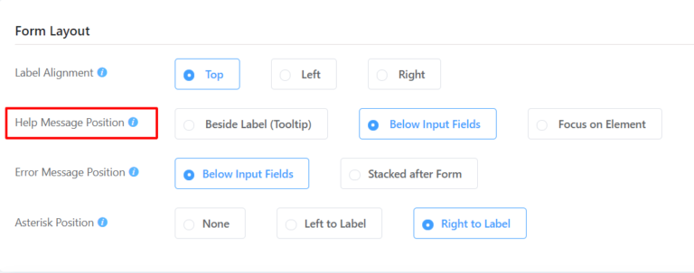 Form Layout Settings in WP Fluent Form WordPress Plugin