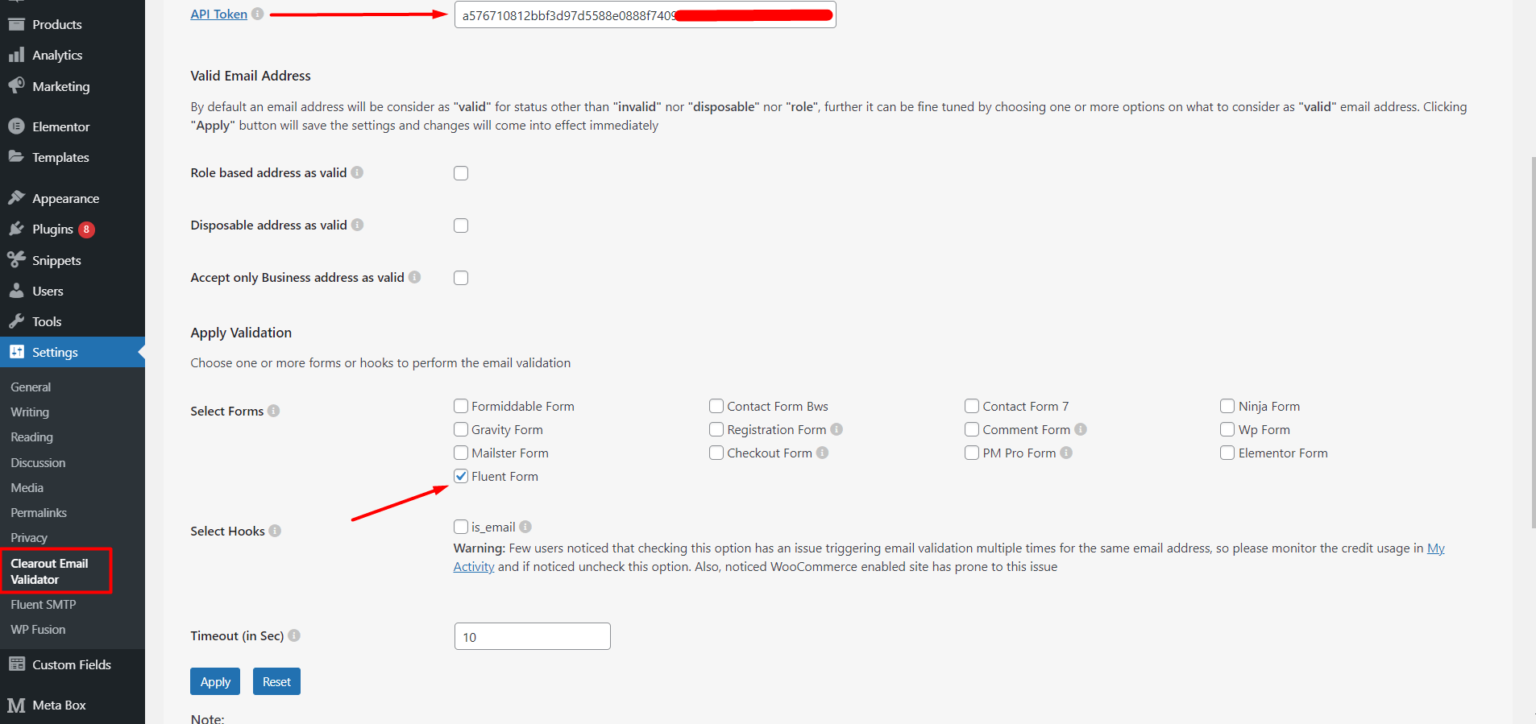 Email Validation With ClearOut - WP Manage Ninja