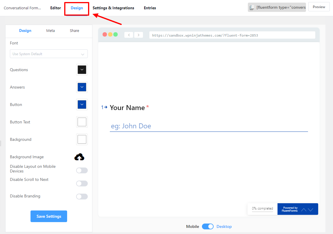 How To Customize A Conversational Form With Fluent Forms Wp Manage Ninja