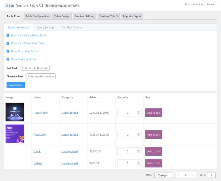 How to Create Woocommerce Product Tables With Table Plugin