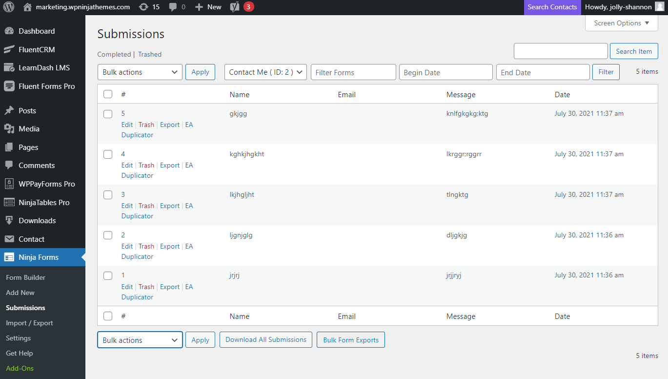 Ninja Forms Vs Wp Fluent Forms Two Plugins Compared