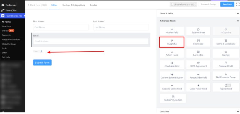 How to Integrate hCaptcha in Fluent Forms - WP Manage Ninja