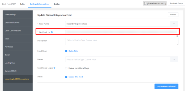 Discord Integration with Fluent Forms - WP Manage Ninja