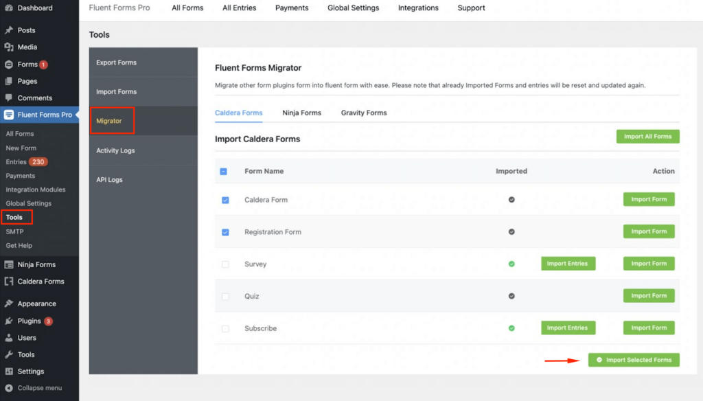 Fluent Forms Migrator Caldera Forms Ninja Forms And Gravity Forms Wp Manage Ninja