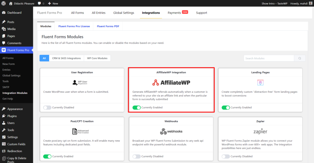 AffiliateWP Integration with Fluent Forms - WP Manage Ninja