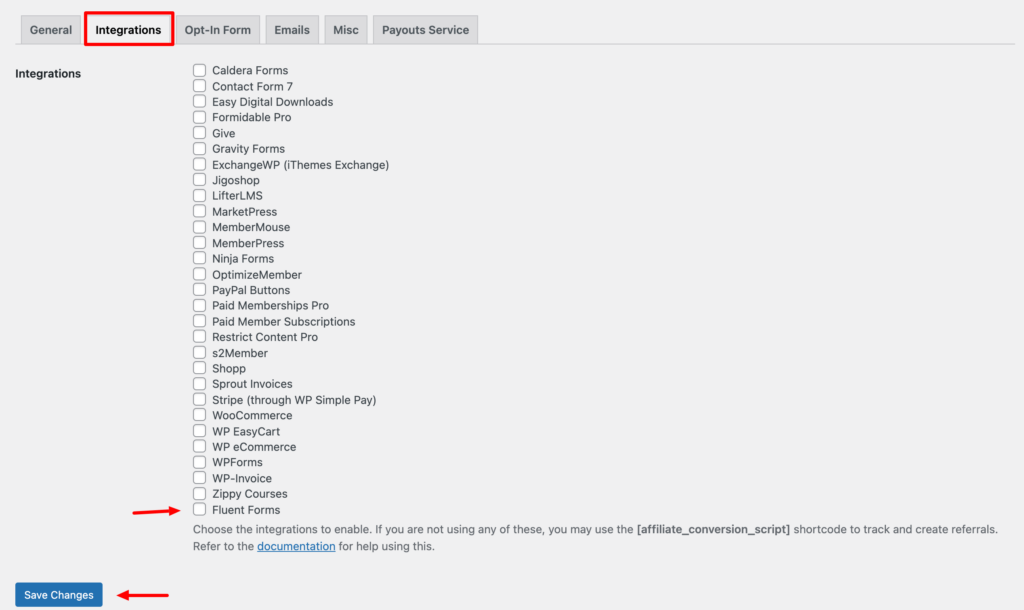 AffiliateWP Integration with Fluent Forms - WP Manage Ninja