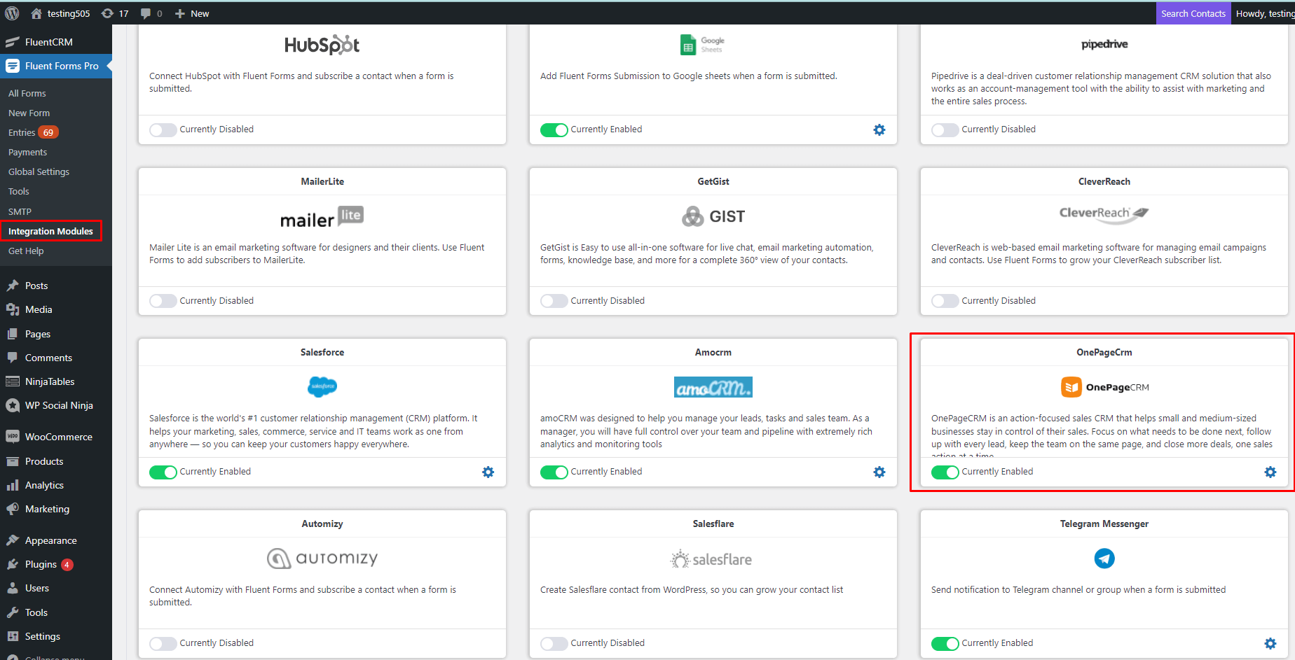 OnePageCRM Integration with Fluent Forms - WP Manage Ninja