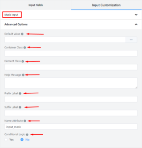 Mask Input Field in WP Fluent Form WordPress plugin