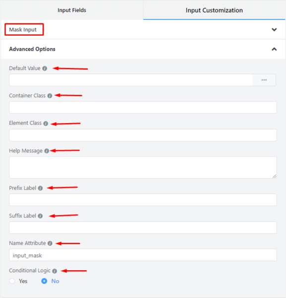 Mask Input Field in WP Fluent Form WordPress plugin