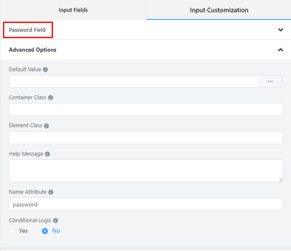 Password Input Field in WP Fluent Form WordPress Plugin