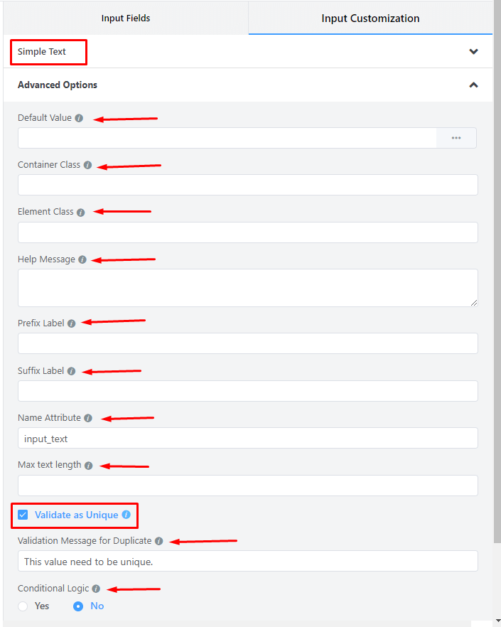 Simple Text Input Field In Wp Fluent Form Wordpress Plugin