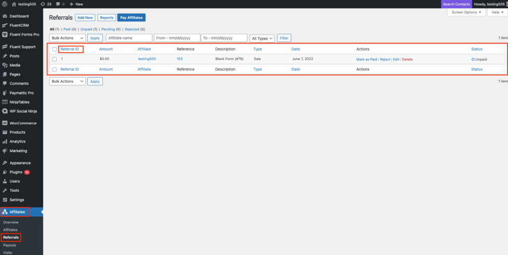 AffiliateWP Integration with Fluent Forms - WP Manage Ninja