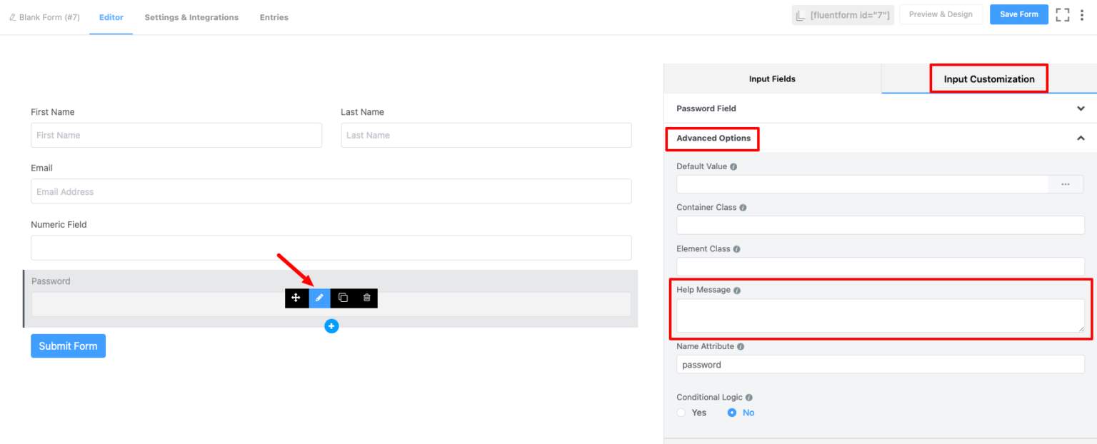 Help Message Customization in WP Fluent Form WordPress Plugin
