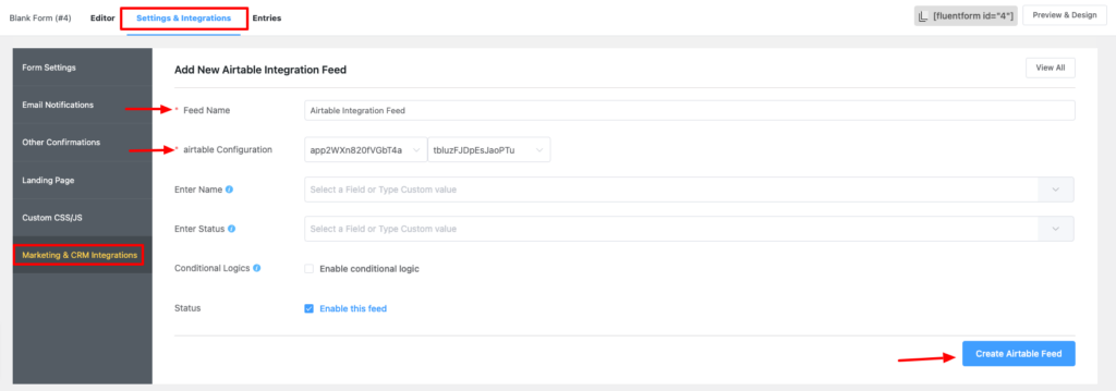 Airtable Legacy Integration With Fluent Forms Wp Manage Ninja