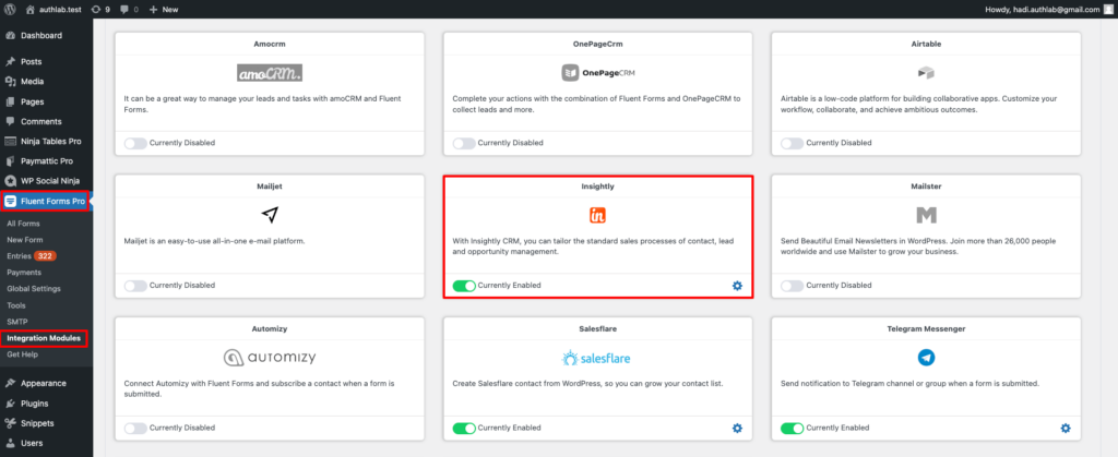 Insightly Integration with Fluent Forms - WP Manage Ninja