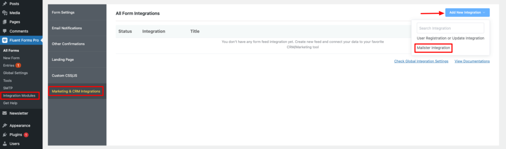 Mailster Integration with Fluent Forms - WP Manage Ninja