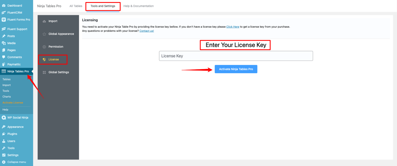 How to Update & Activate the License Key - WP Manage Ninja
